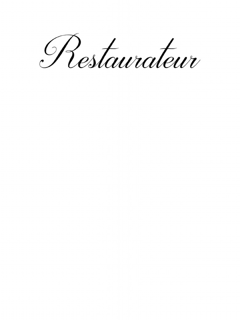 Restaurateur by Miss Yaz | PDF
