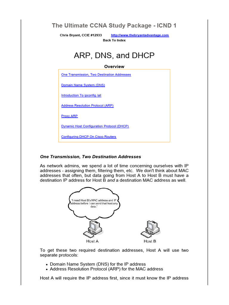 ARP, DNS, and DHCP | PDF | Ip Address | Computer Network
