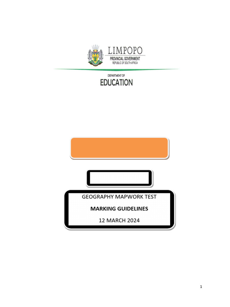 Grade 12 Geography Mapwork Memo 2024 | PDF | Atmosphere Of Earth | Soil