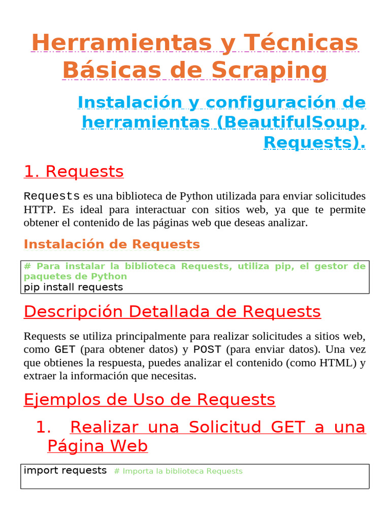 Herramientas y Técnicas Básicas de Scraping | PDF | Hipervínculo | HTML