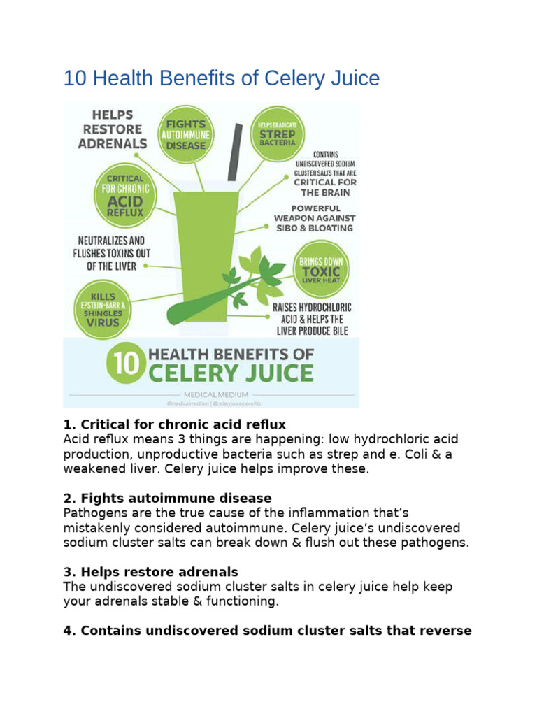 10 Health Benefits of Celery Juice | PDF