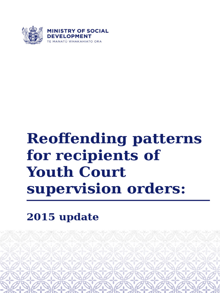 Reoffending Patterns For Recipients of Supervision Type Orders ...