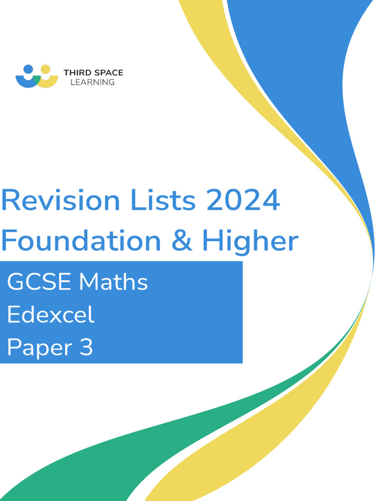 GCSE Maths Revision Lists for Paper 3 | PDF | Educational Assessment ...