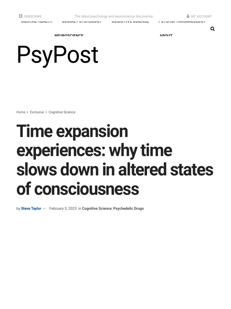 Time Expansion in Altered Consciousness | PDF | Psychedelic Drugs | Mind