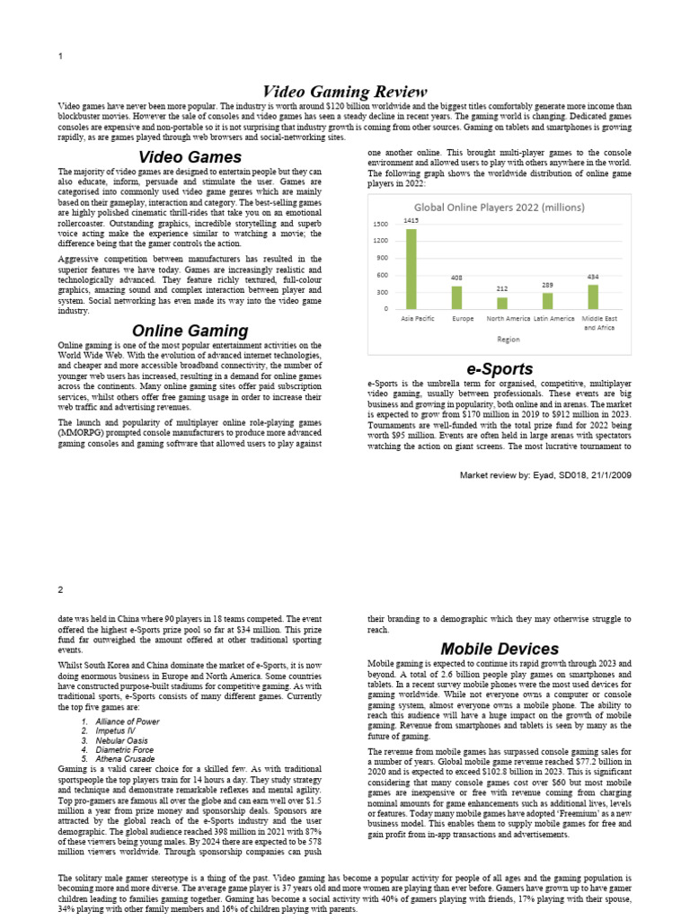 online gaming | PDF | Mobile Game | Video Games