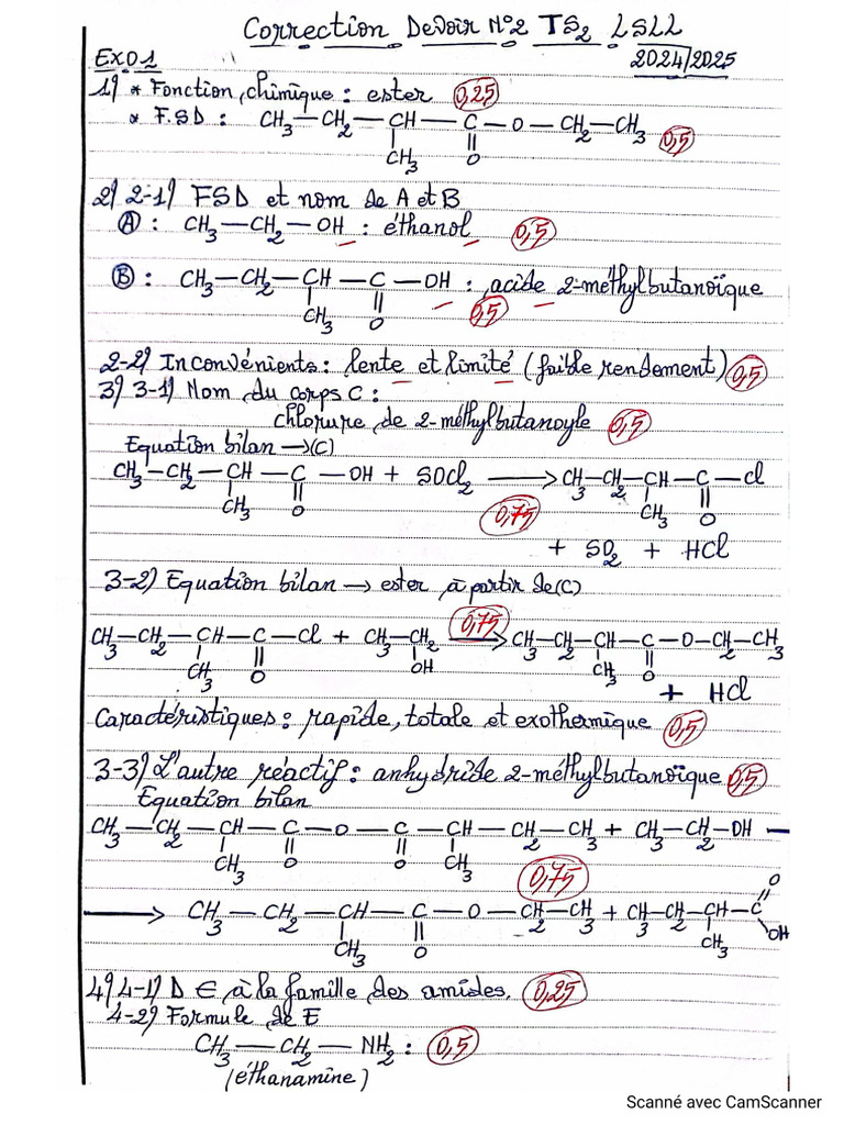 Correction Devoir N°2 TS2 2024 - 2025 | PDF