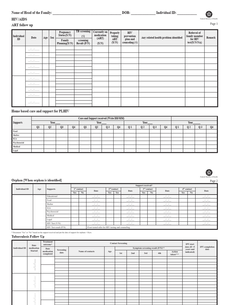 HIV/AIDS and Health Follow-Up Form | PDF | Hiv/Aids | Epidemics