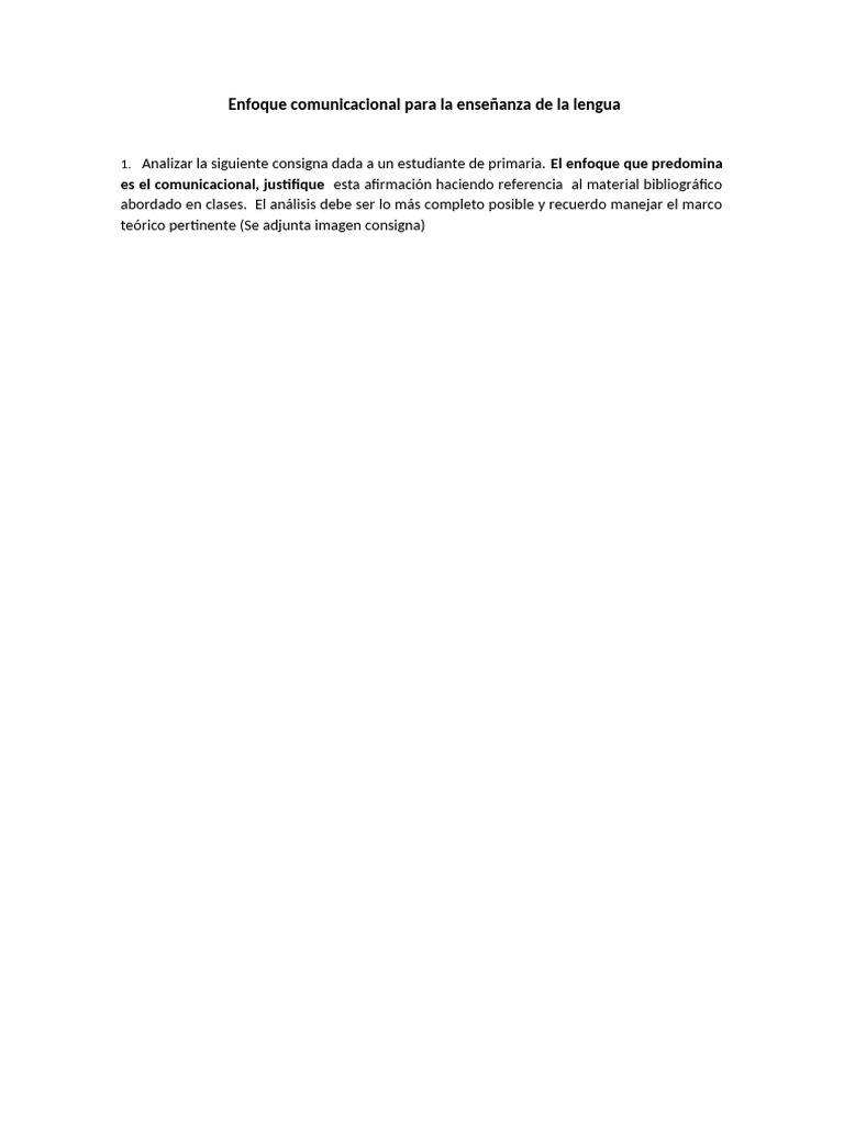 Consigna Enfoques | PDF