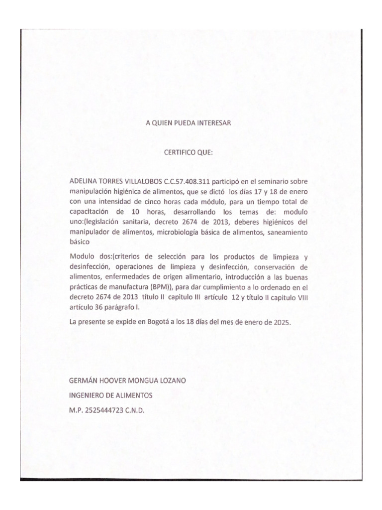 A Quien Pueda Interesar | PDF