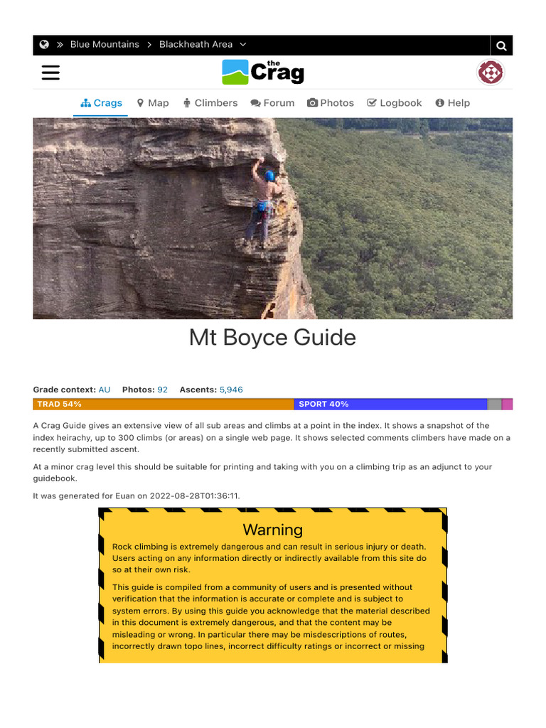 Mt Boyce Guide | TheCrag | PDF | Rock Climbing | Adventure Travel
