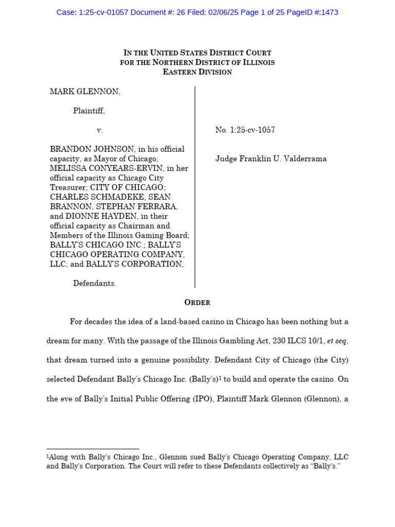 Order Denying Motion for Temporary Restraining Order Glennon | PDF | Injunction | Initial Public ...