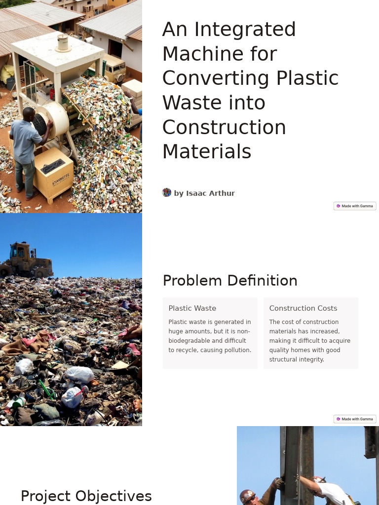 Machine for Plastic Waste Construction | PDF | Plastic | Recycling