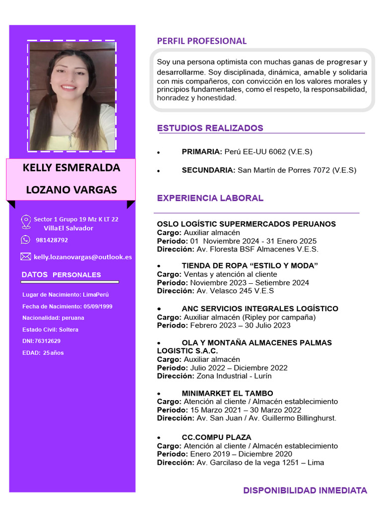 CV. KELY LOZANO | PDF | Perú