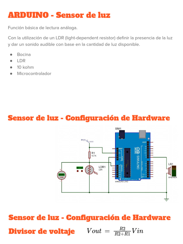 Arduino: Sensor de Luz y Sonido | PDF | Arduino | Ingeniería Informática