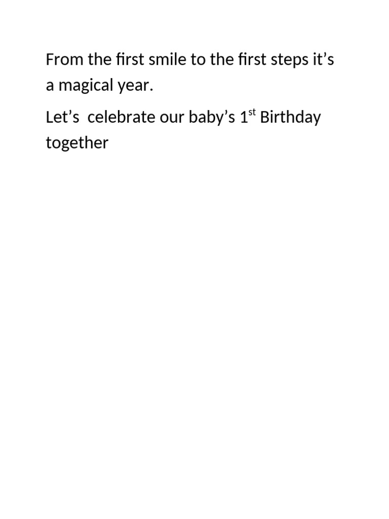 Celebrate Your Baby's 1st Birthday | PDF