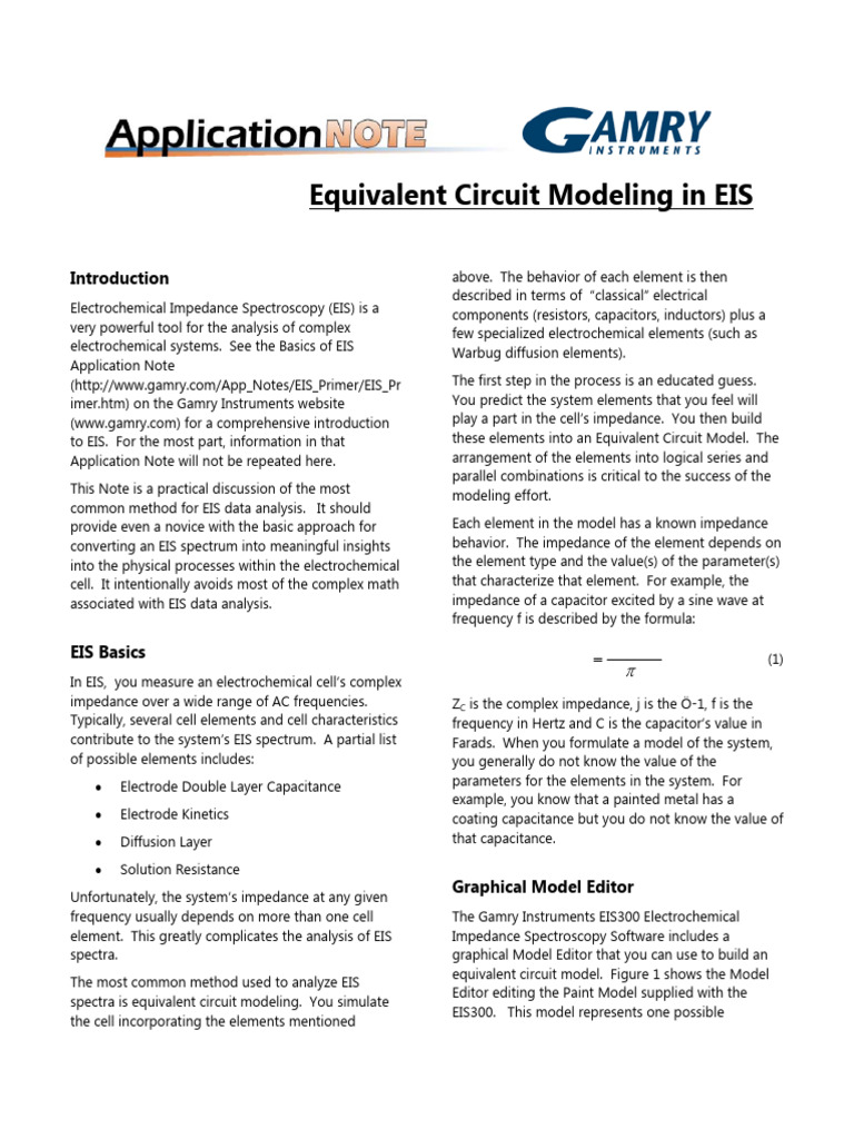 Equivalent Circuit Modeling EIS | PDF | Electrical Impedance | Capacitor