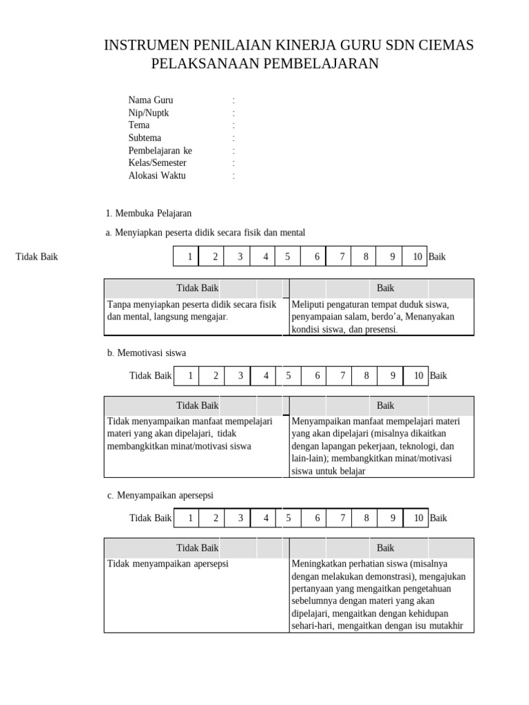 Intrumen PKG SDN CIEMAS | PDF