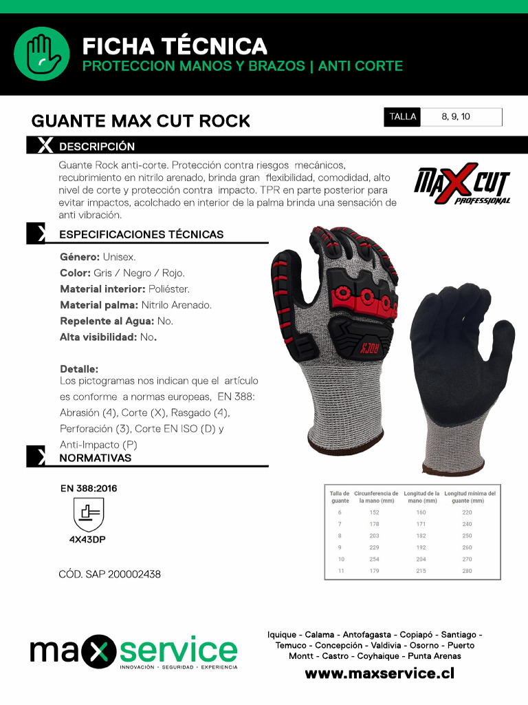 Guante Max Cut Rock | PDF