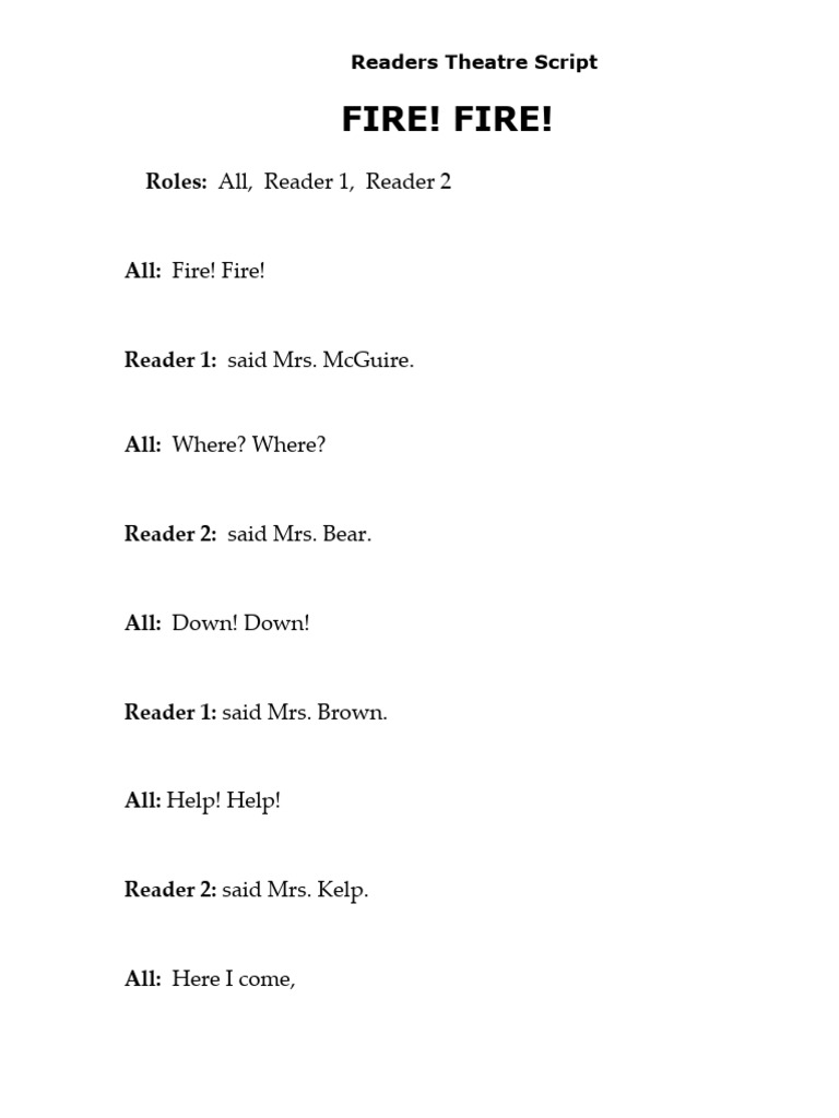Readers Theatre: Fire & Teeny Tiny Woman | PDF