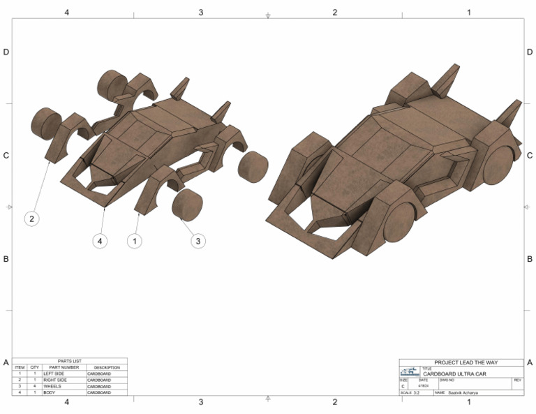 Car Project Drawing v1-1 | PDF