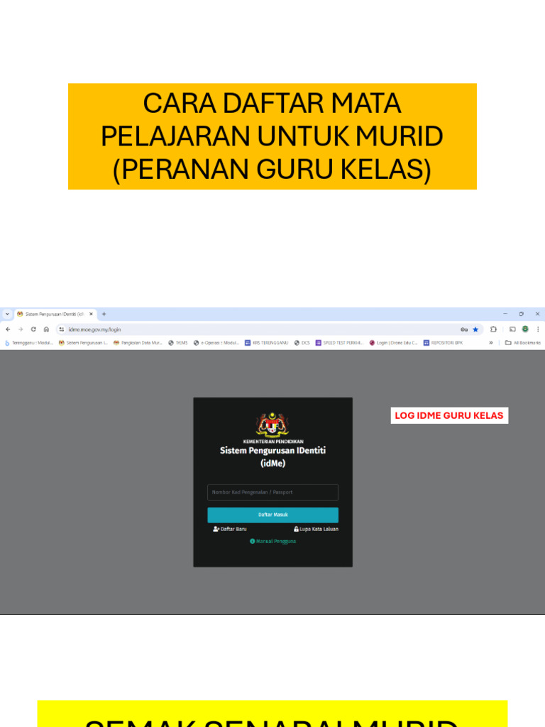 Cara Daftar Mata Pelajaran Untuk Murid | PDF