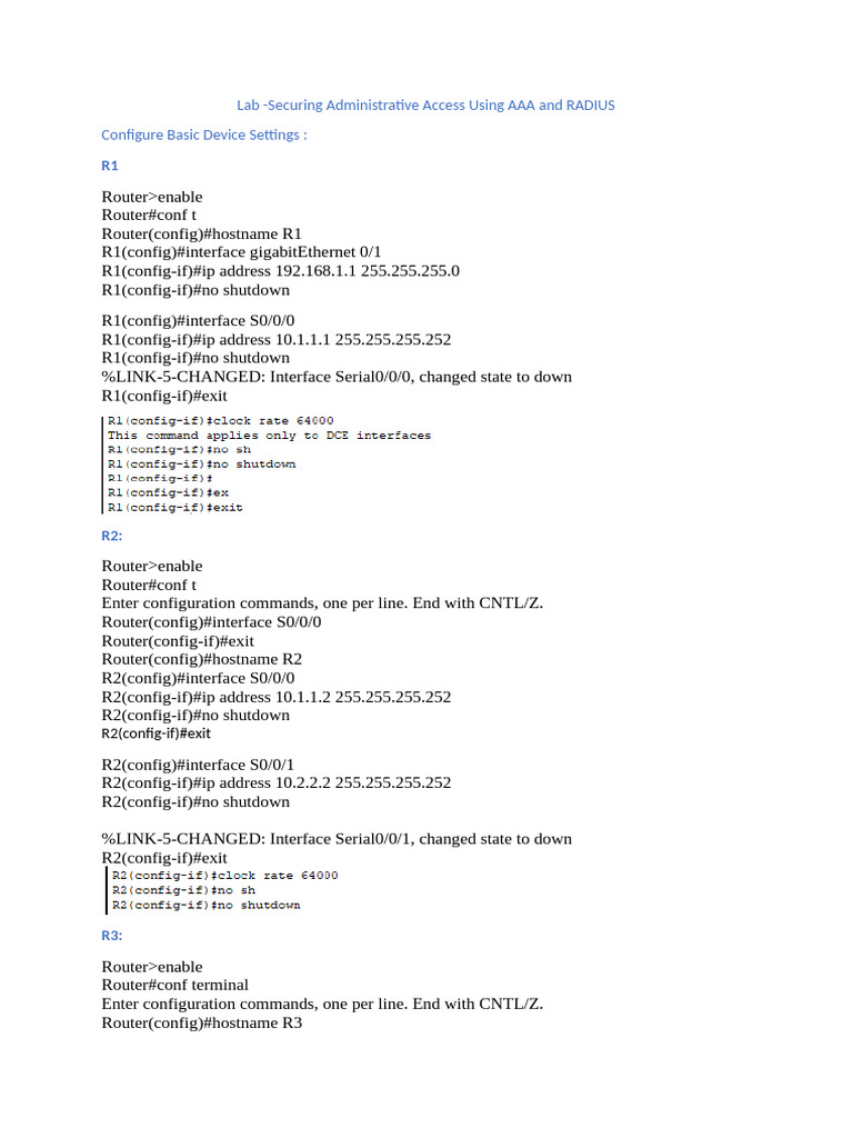 Lab - Securing Administrative Access Using AAA and RADIUS | PDF | Radius | Computer Science
