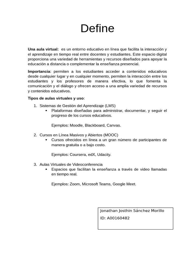 define lo siguiente matemáticas 1 | PDF | Chat en linea | Videotelefonía