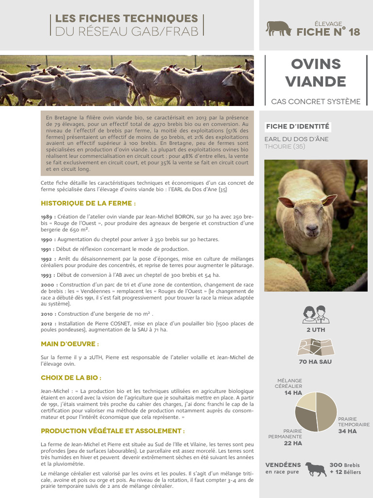 Élevage ovin viande bio en Bretagne | PDF | Mouton | Agriculture biologique