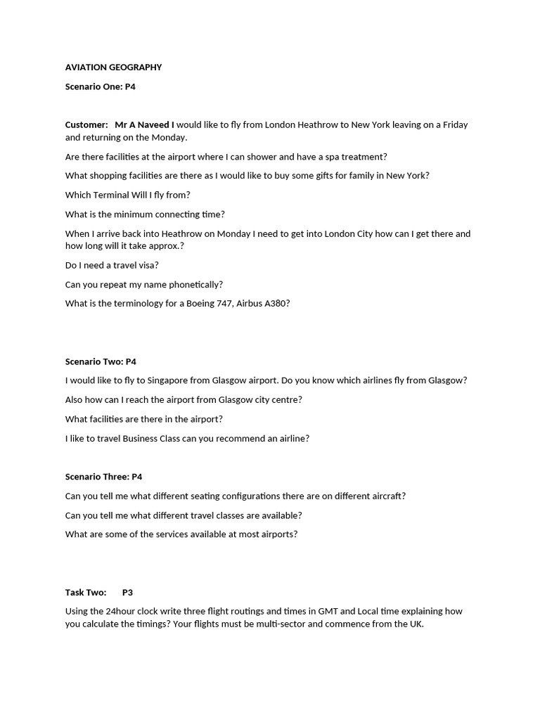 Aviation Geography p3 & p4 | PDF