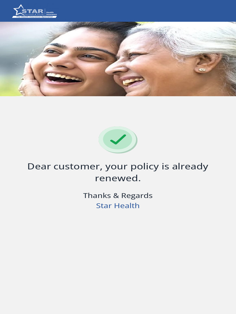 Star Health Policy Renewal | PDF