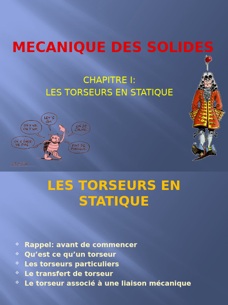 Introduction aux Torseurs en Statique | PDF | Moment d'une force ...
