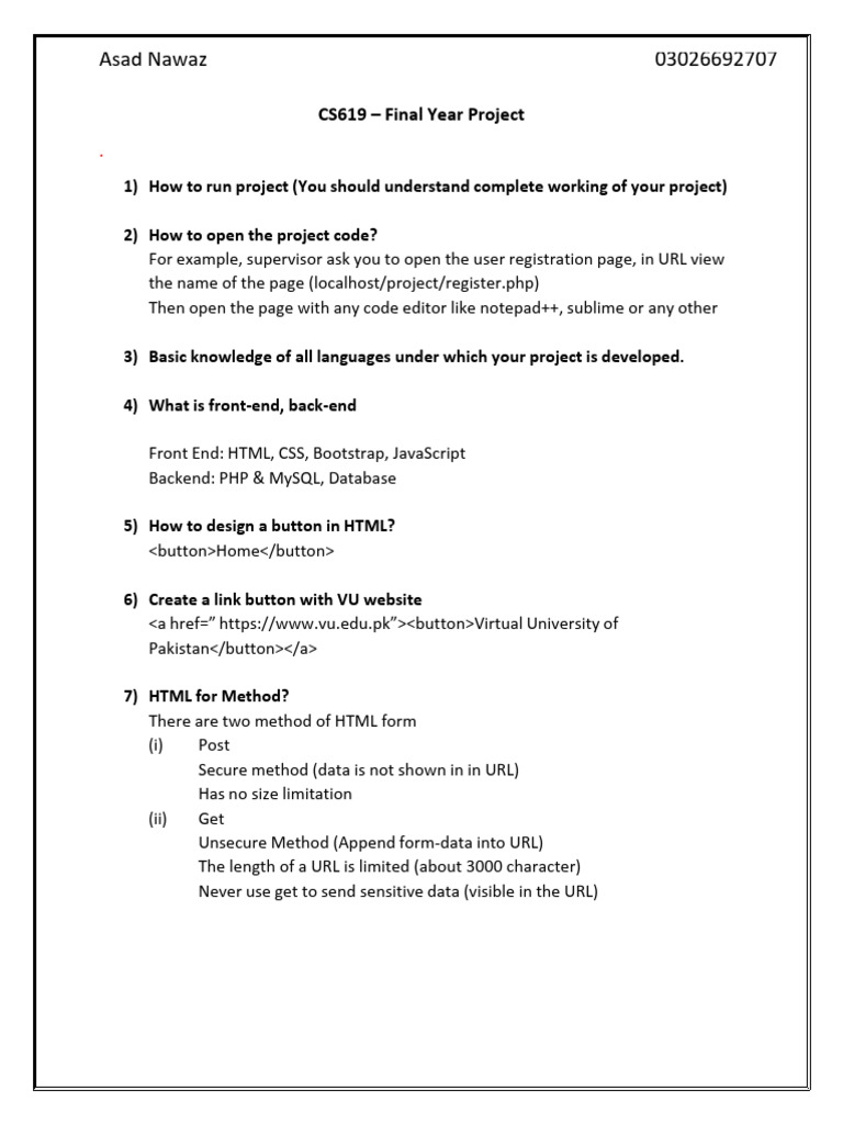 Prototype Phase and Final Viva Questions | PDF | Php | Parameter ...