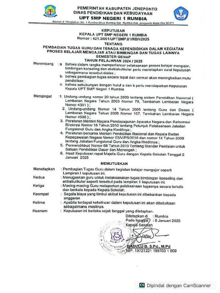 SK TUGAS SMP 1 RUMBIA-compressed - Compressed | PDF