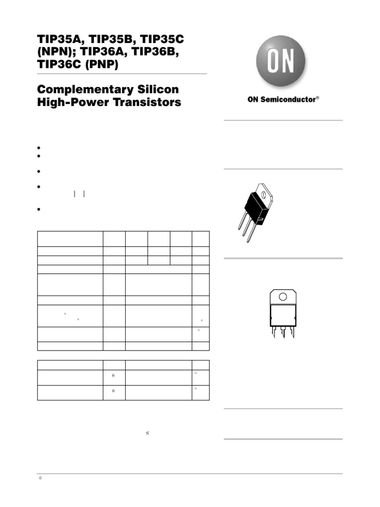 Tip35-Npn - Tip36pnp To-247 | PDF | Bipolar Junction Transistor | Computer Engineering