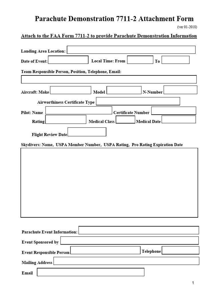 Parachute Demonstration 7711-2 Form | PDF