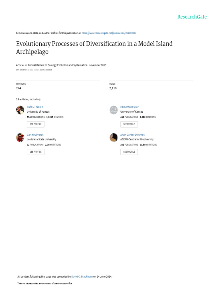 Brown et al. 2013_Evolutionary processes of diversification in a model ...