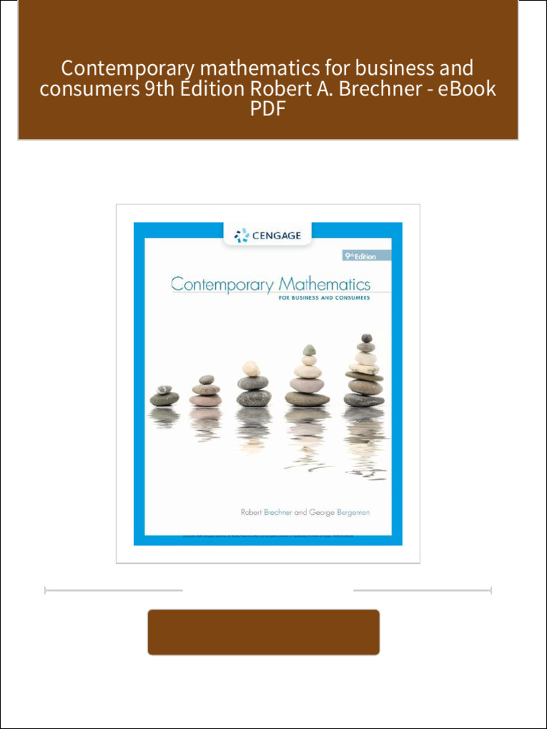 Contemporary Mathematics For Business and Consumers 9Th Edition Robert ...
