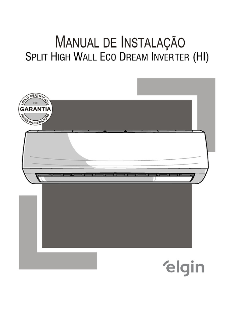 Ar Condicionado Split 18000 Btus HW Inverter Eco Dream Elgin Frio 172405591048 | PDF