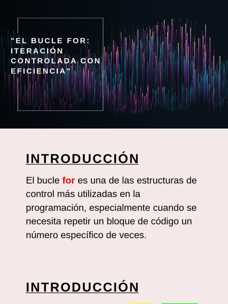 El Bucle For | PDF | Programación de computadoras | Flujo de control