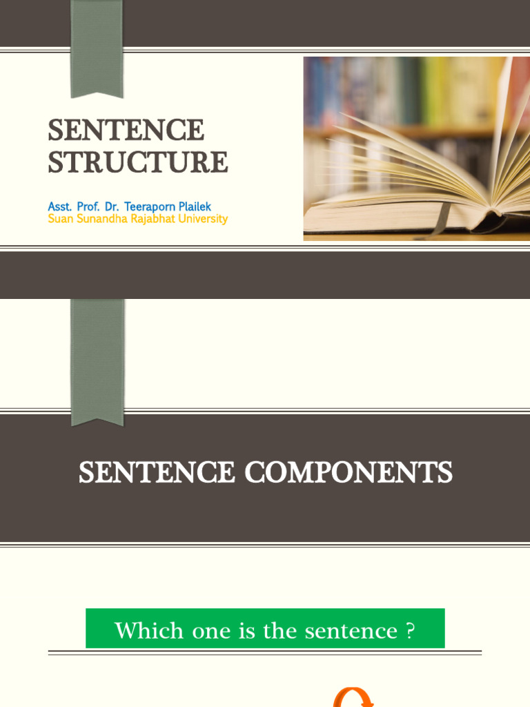 Sentence structure | PDF | Verb | Subject (Grammar)