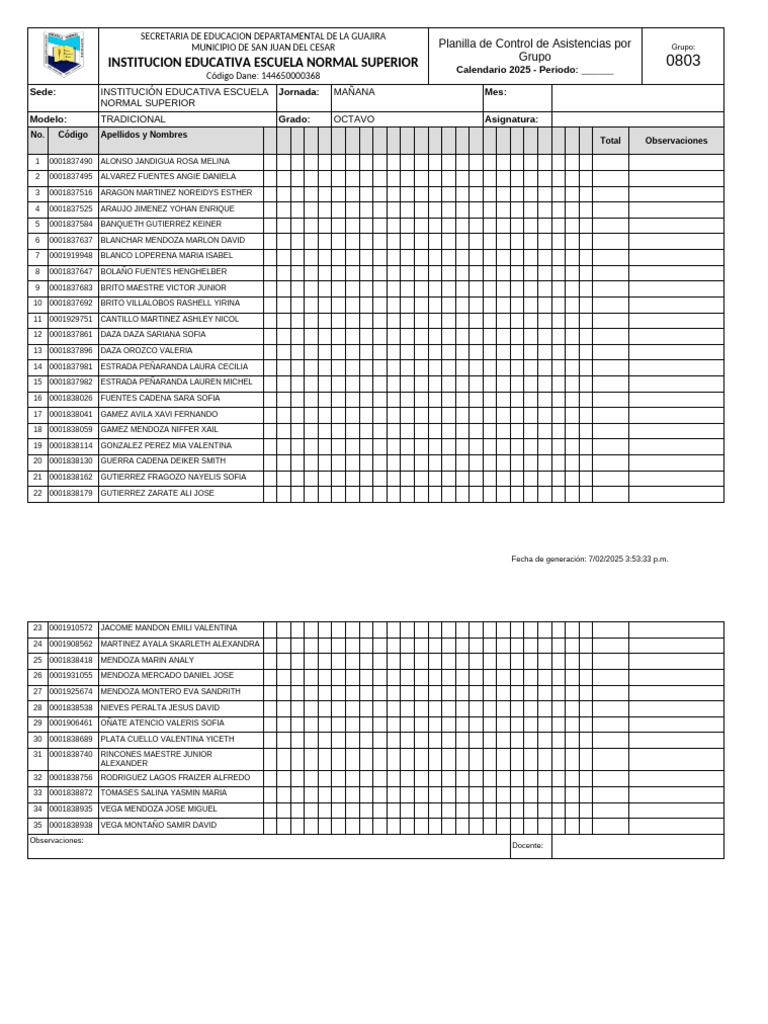 Control de Asistencias | PDF