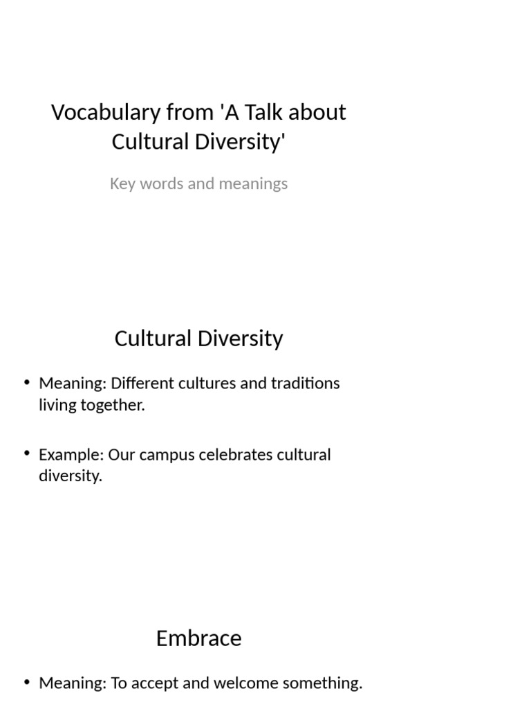 Cultural_Diversity_Vocabulary | PDF