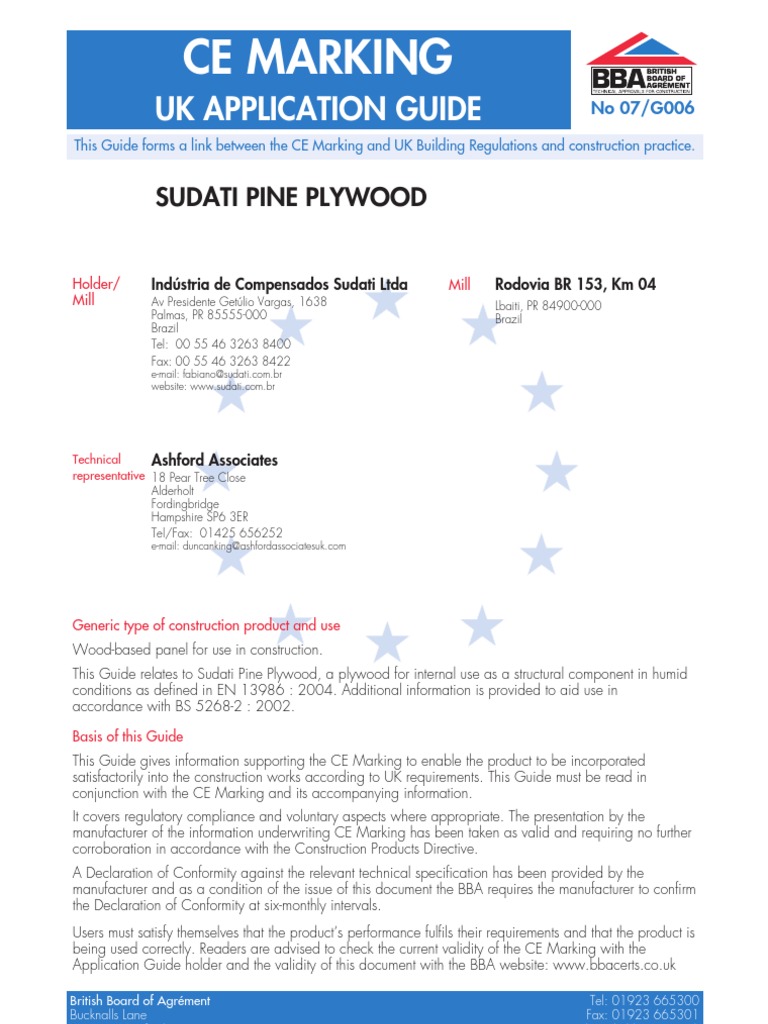 CE Marking Plywood | PDF | Framing (Construction) | Roof