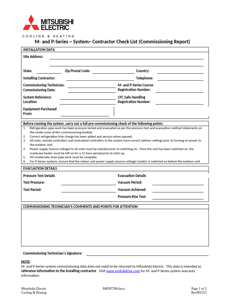 Contractor Commissioning Checklist | PDF | Building Engineering | Home ...