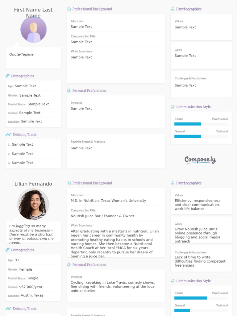 User Persona Template | PDF
