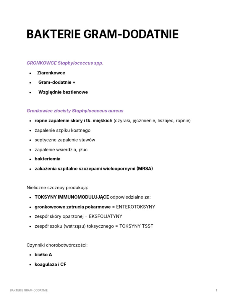 Bakterie Gram-Dodatnie | PDF