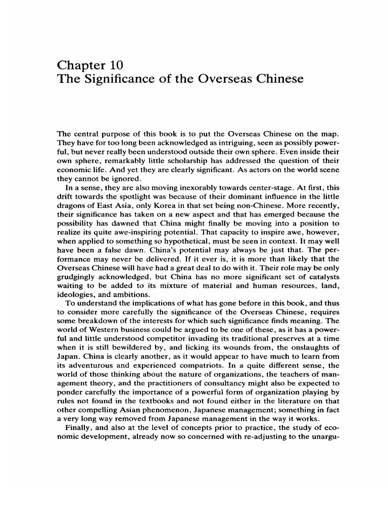 The Spirit of Chinese Capitalism - (Chapter 10. The Significance of The ...