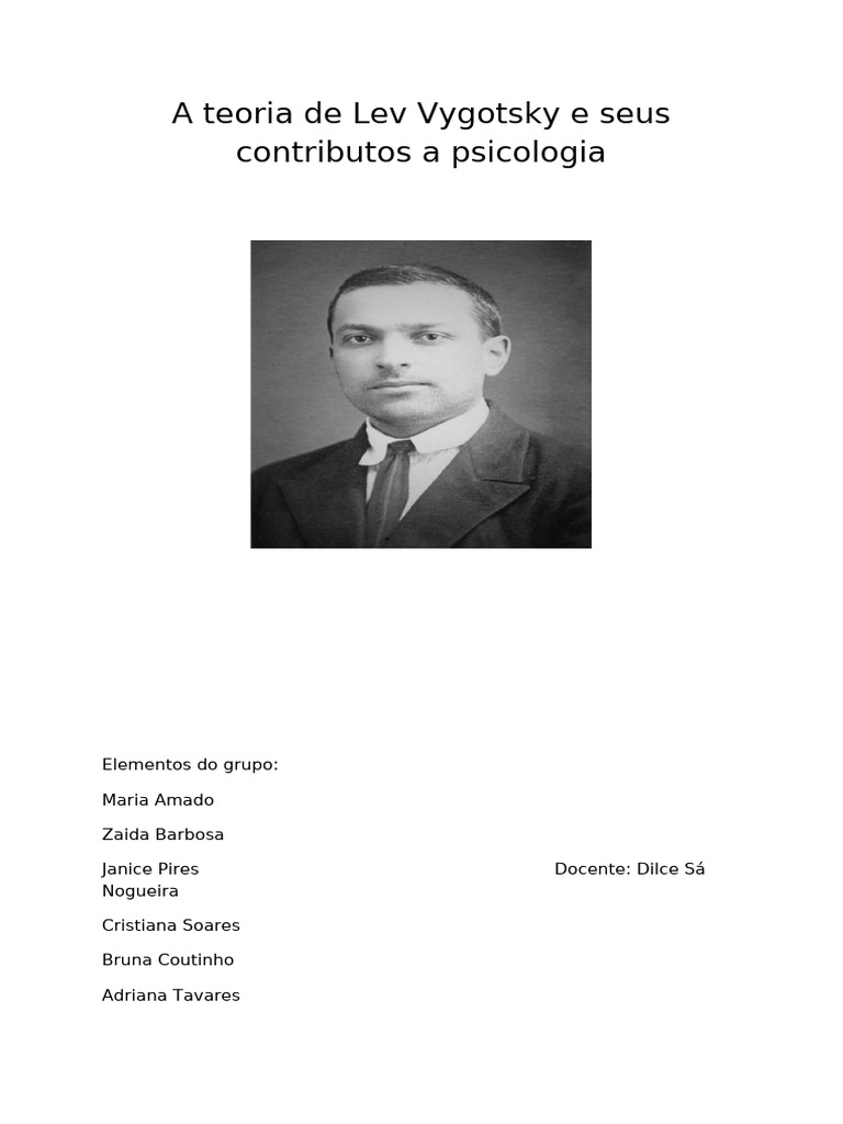 Lev Vygotsky e Seus Contributos A Psicologia | PDF | Aprendizado ...