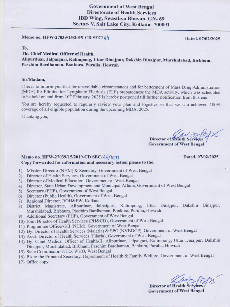 Letter To Districts For Postponment of MDA 2025 | PDF