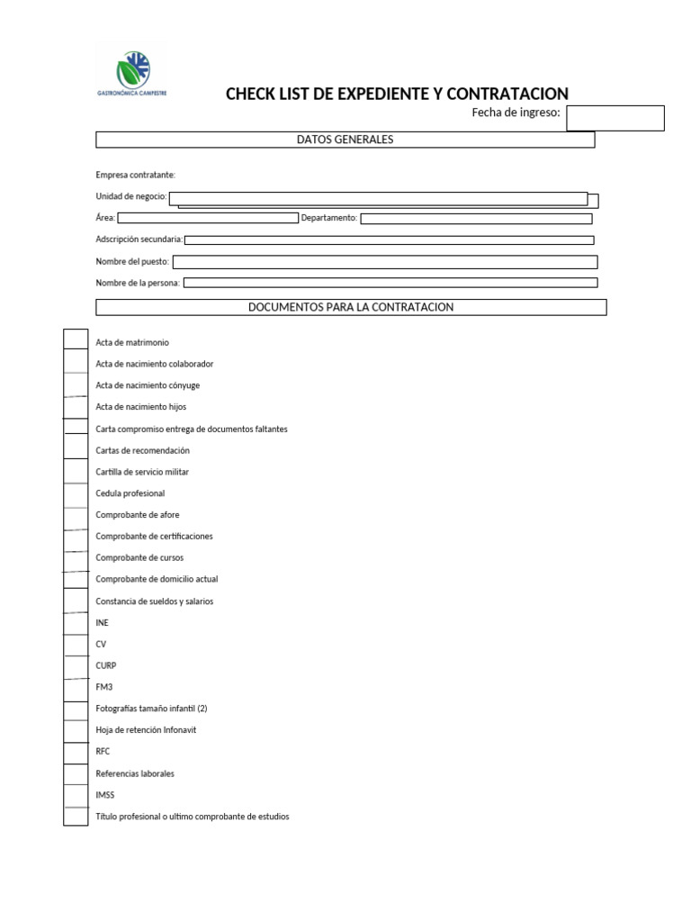 Check List Expediente | PDF